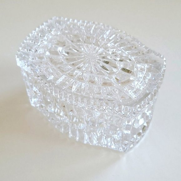 Storage & Organization | Vintage Crystal Glass Trinket Box Wlid | Poshmark